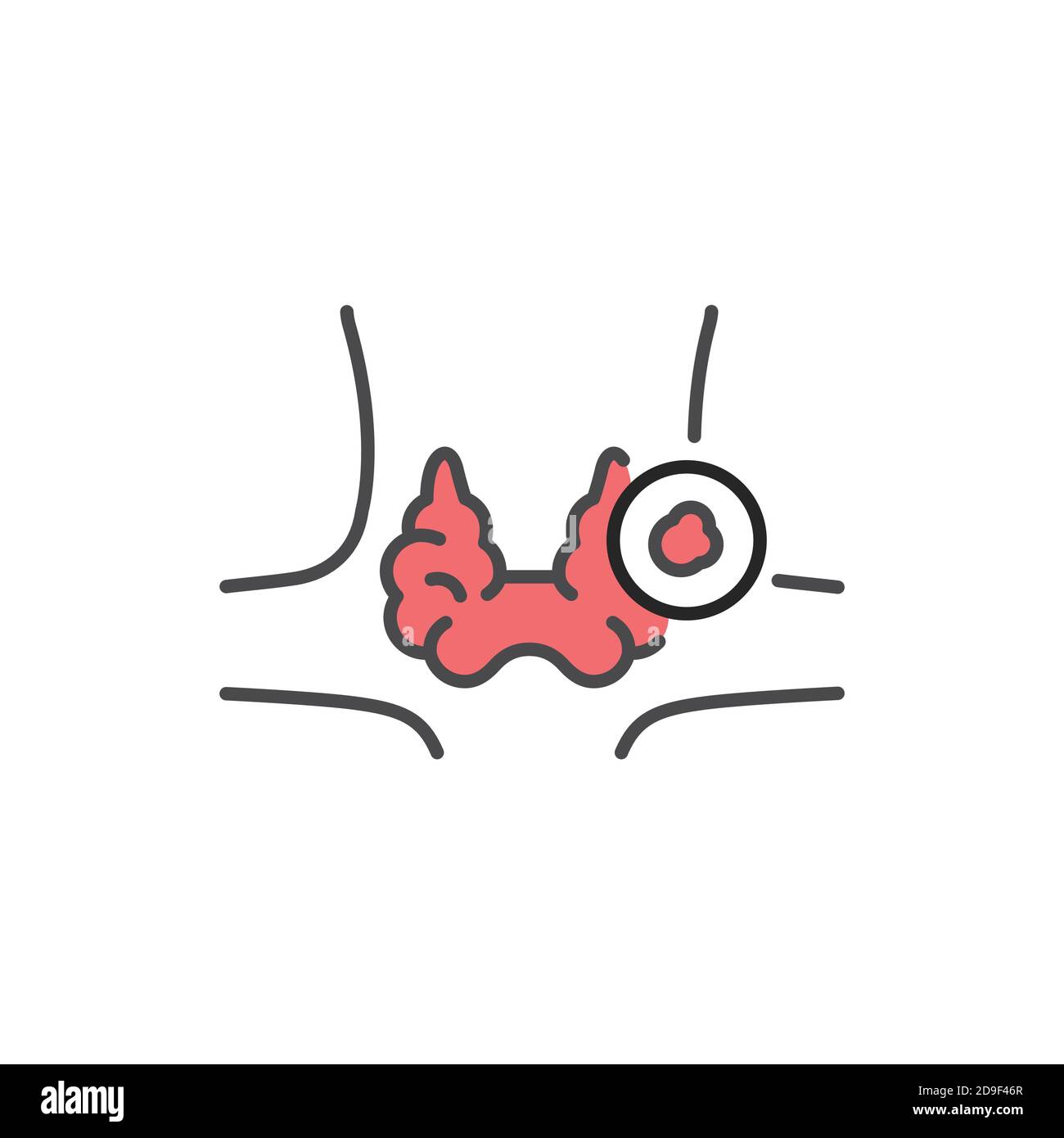Thyroid cancer color line icon. Pictogram for web page, mobile app ...