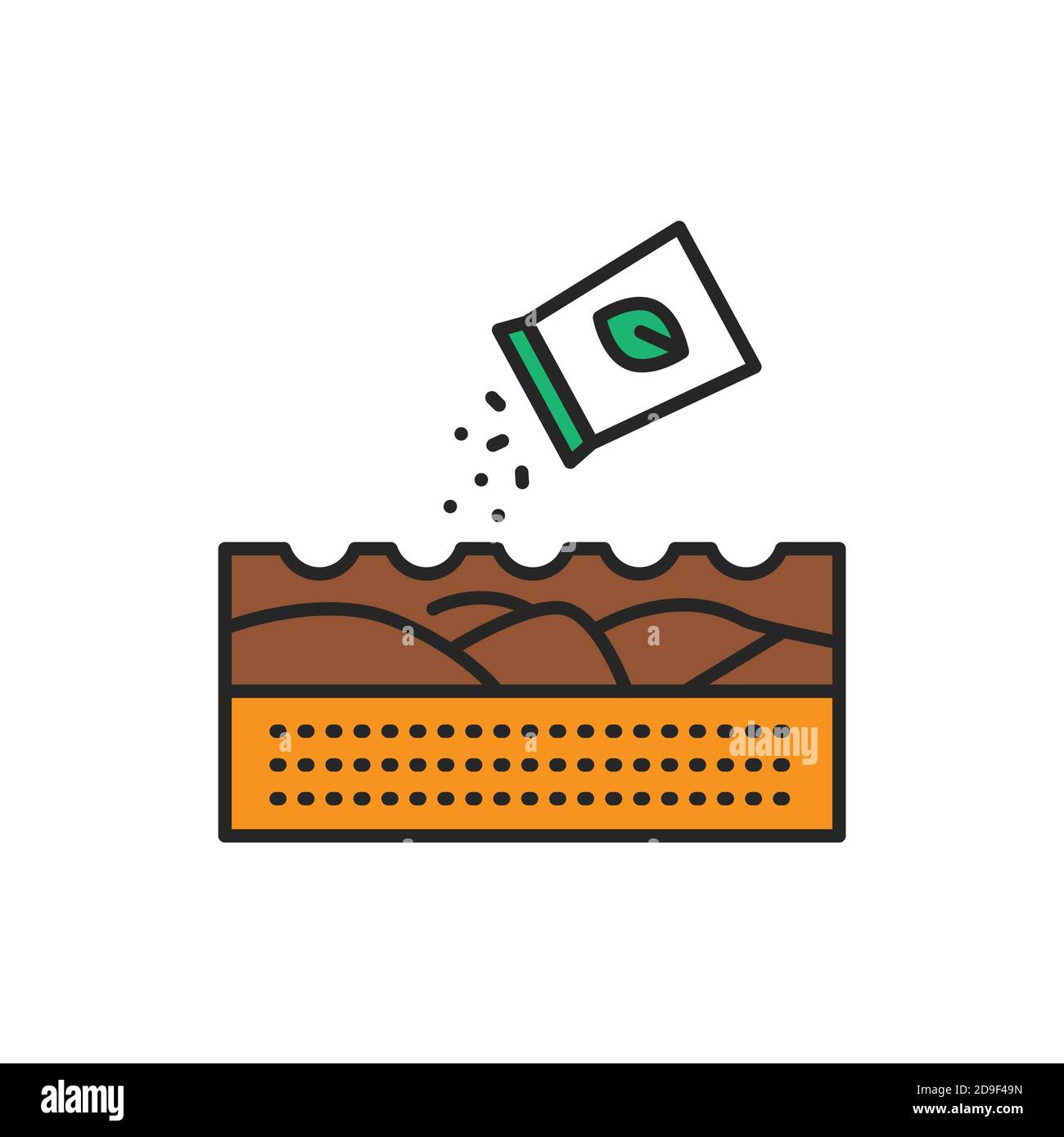 Sowing color line icon. Pictogram for web page, mobile app, promo Stock ...