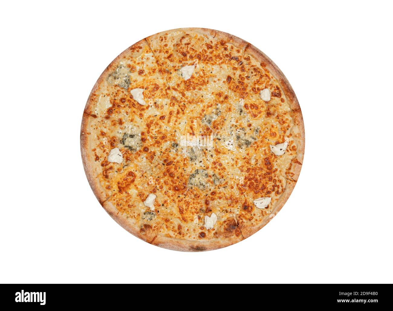 Round appetizing pizza isolated on a white background Stock Photo - Alamy