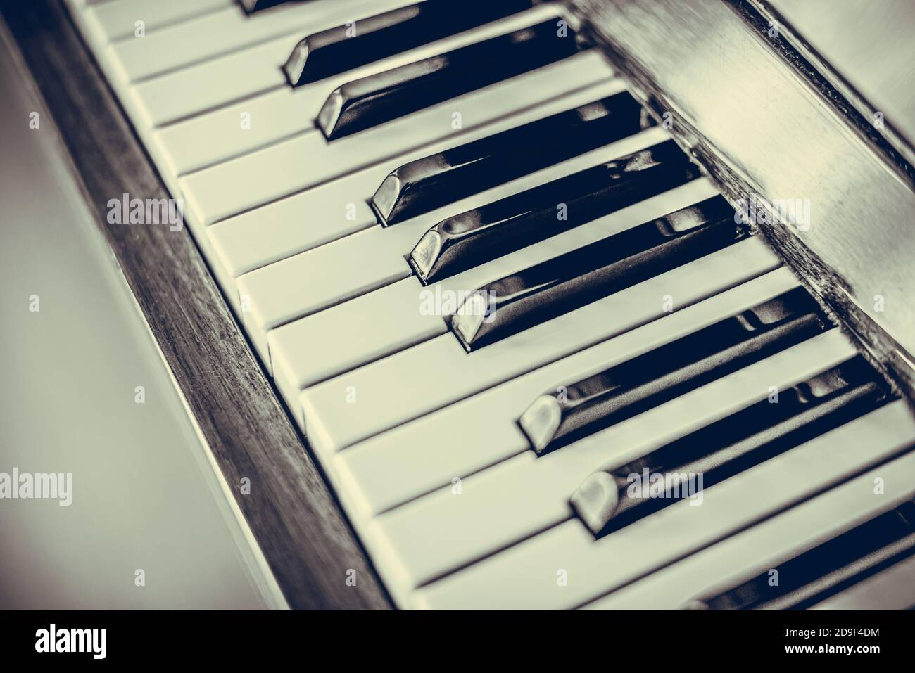 Old piano keys close up. Vintage photo Stock Photo - Alamy