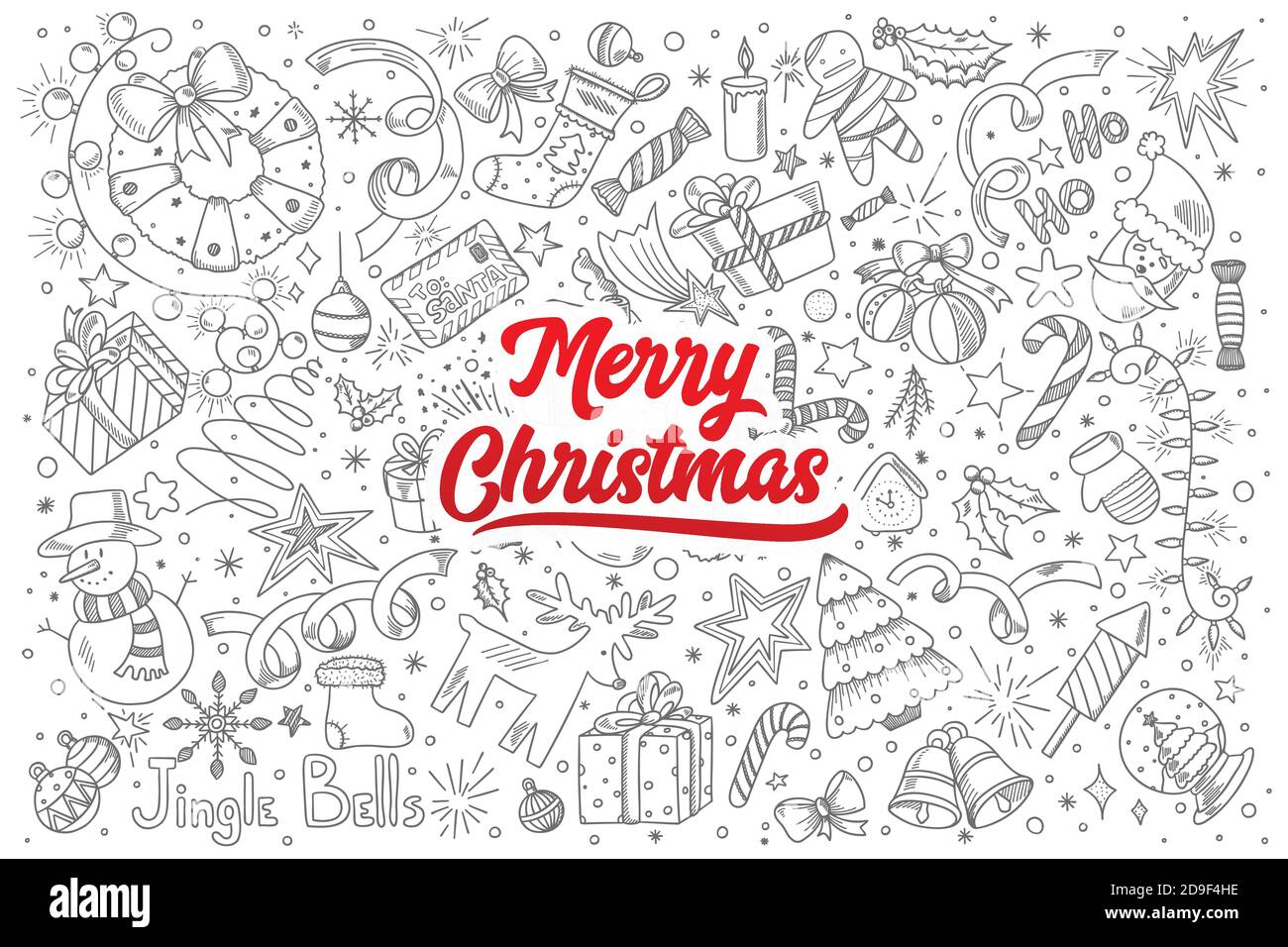 Christmas cake doodle Stock Vector Images - Alamy