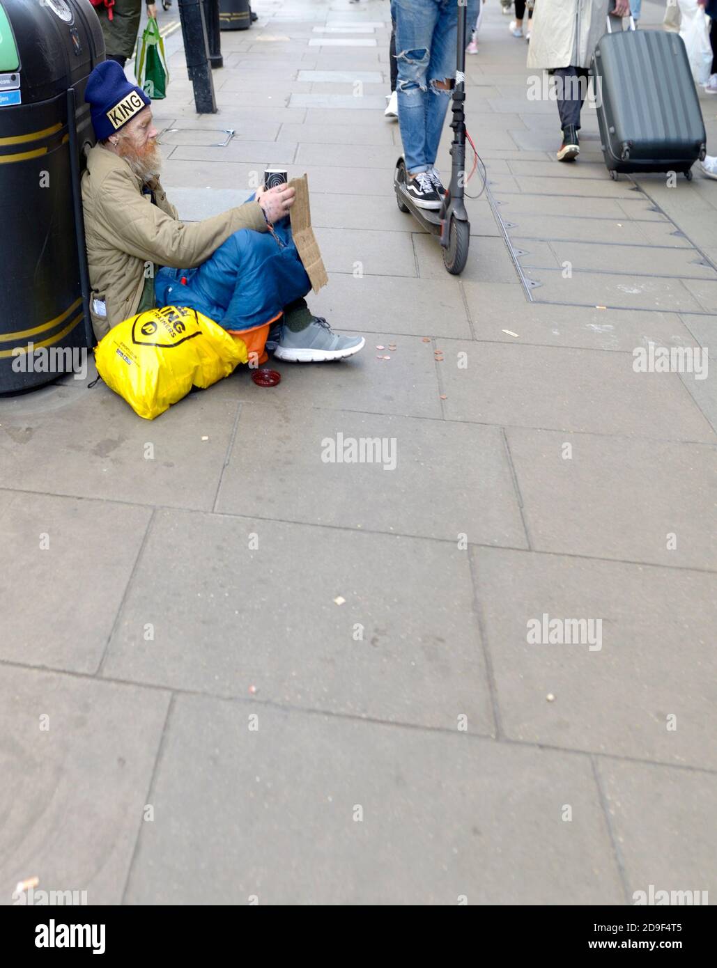 Beggar in oxford street hi-res stock photography and images - Alamy