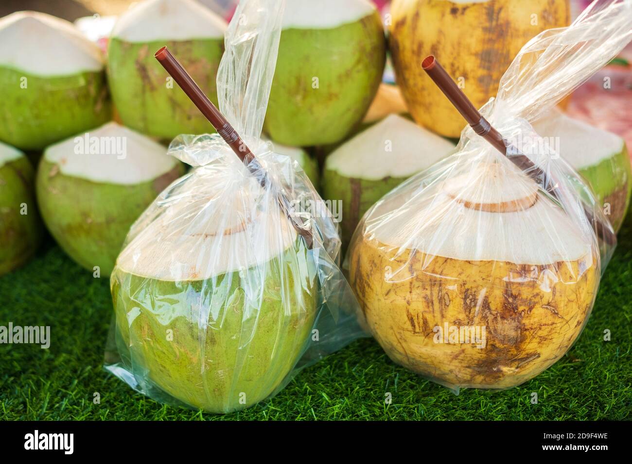 Fresh coconut water for drink Stock Photo - Alamy