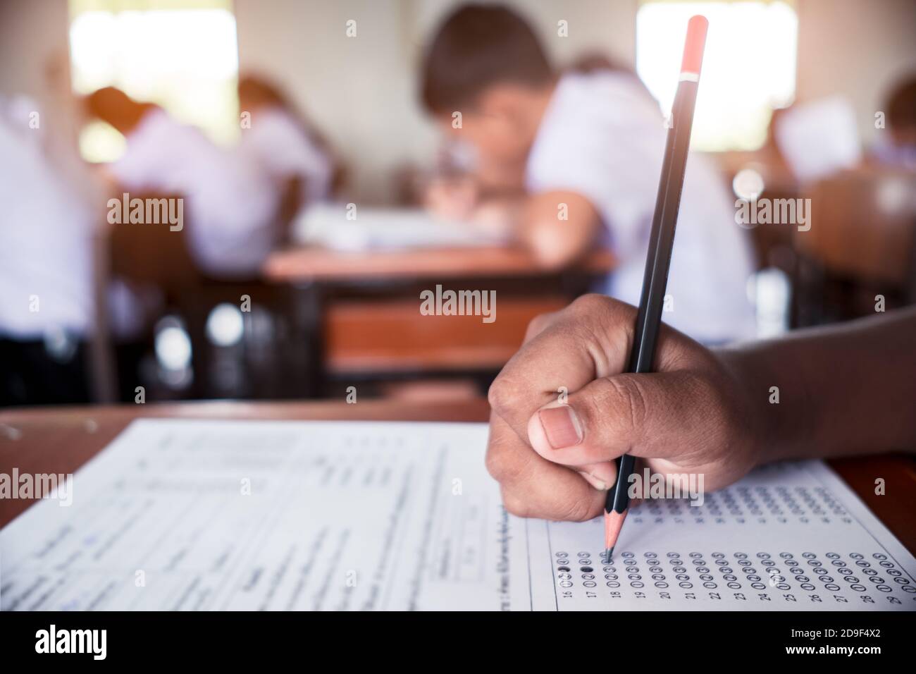Student reading and taking exam with stress Stock Photo - Alamy