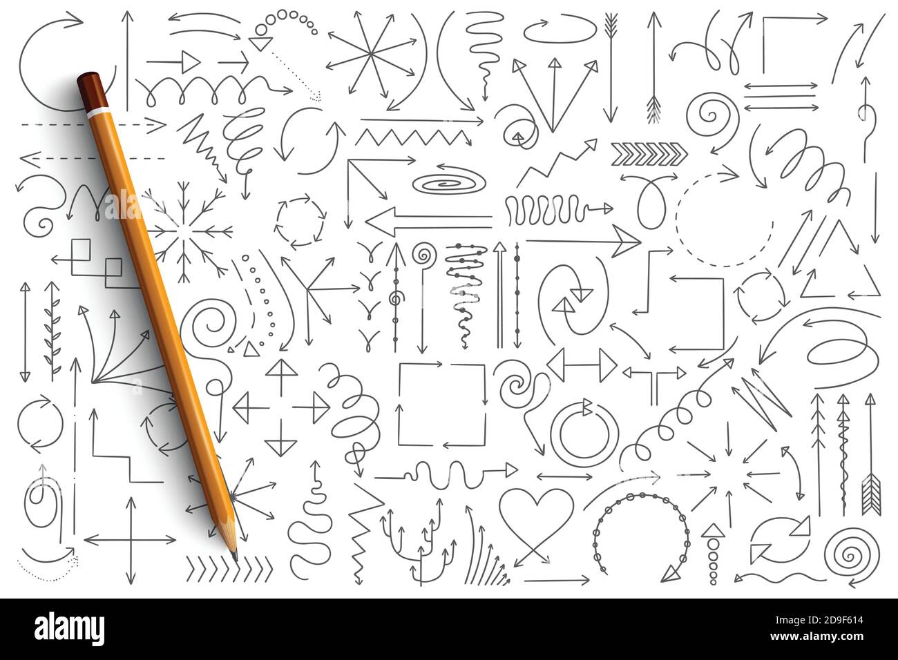 Left turn arrow drawn Stock Vector Images - Alamy