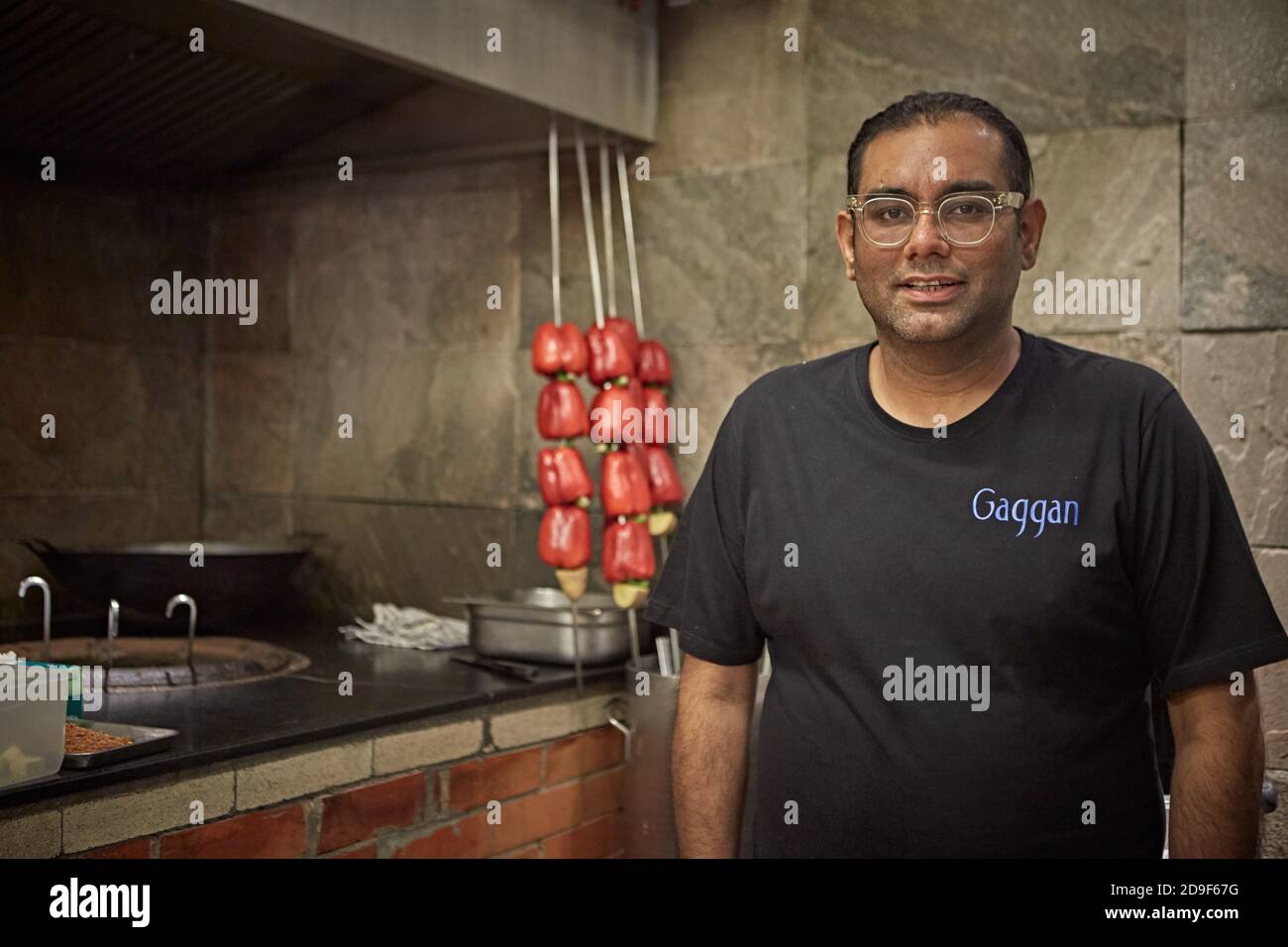 Bangkok, Thailand, March 2016. Portrait of chef Gaggan Anand in his own ...