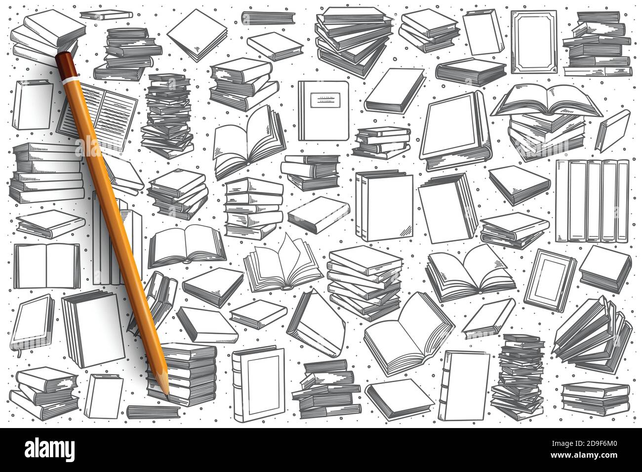 Hand drawn bookstore set background Stock Vector Image & Art - Alamy