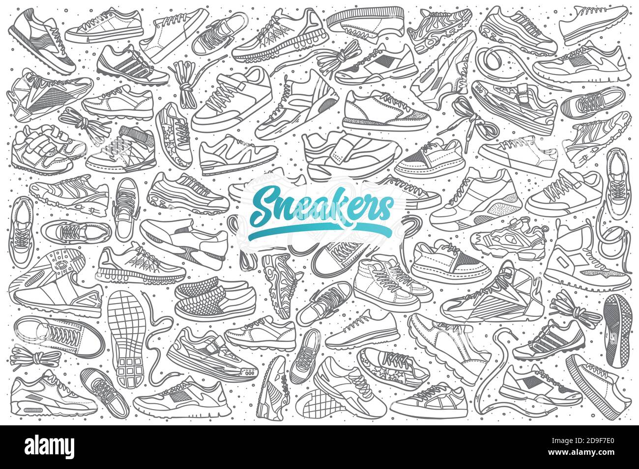 Hand drawn sneakers set with lettering Stock Vector Image & Art - Alamy
