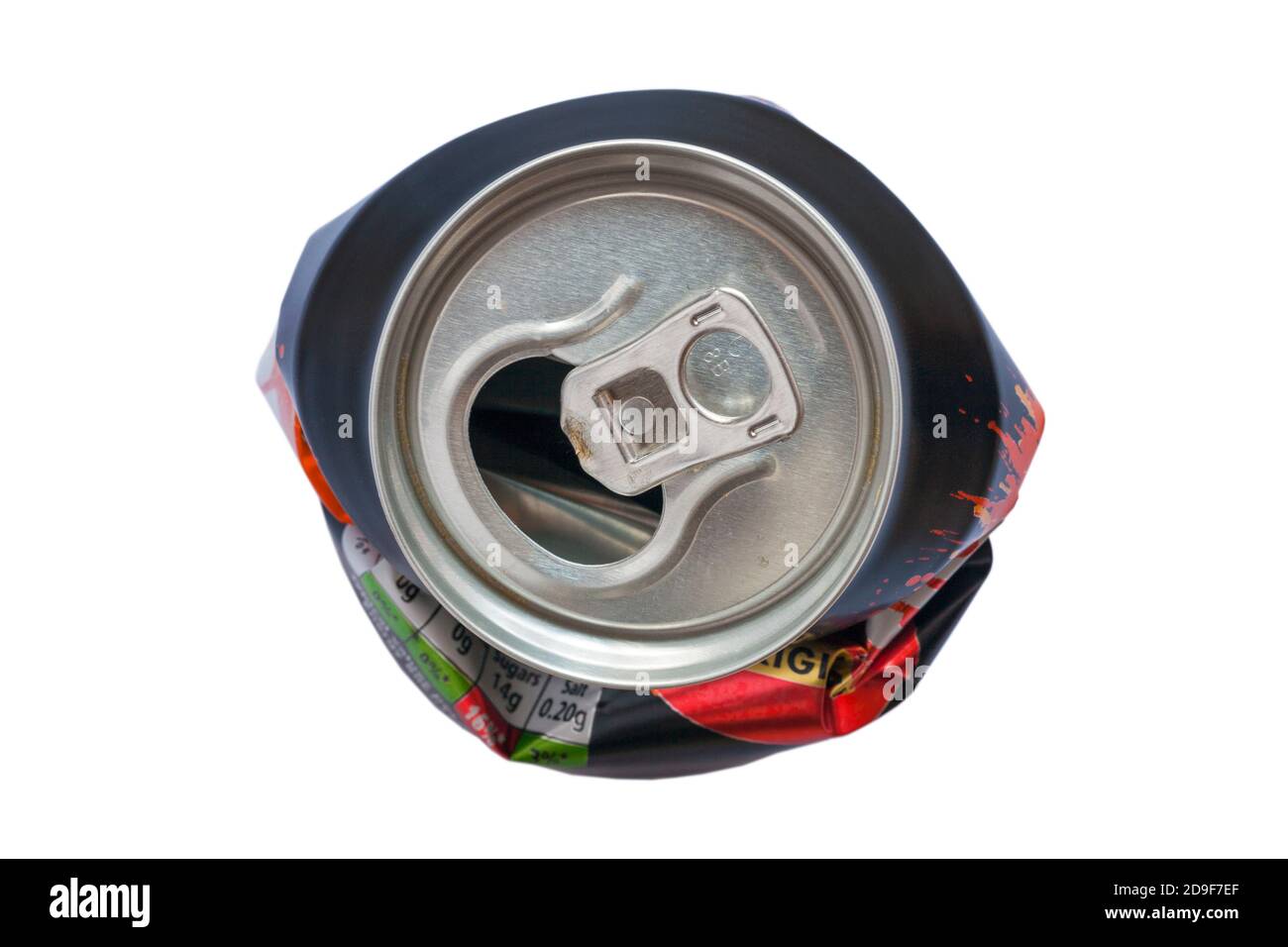 squashed crushed can of Tango Orange original drink ready for recycling ...