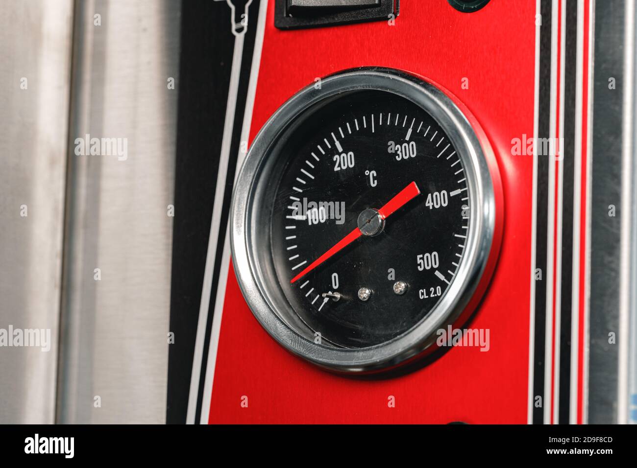 Temperature sensor indicator on kitchen equipment close up Stock Photo ...