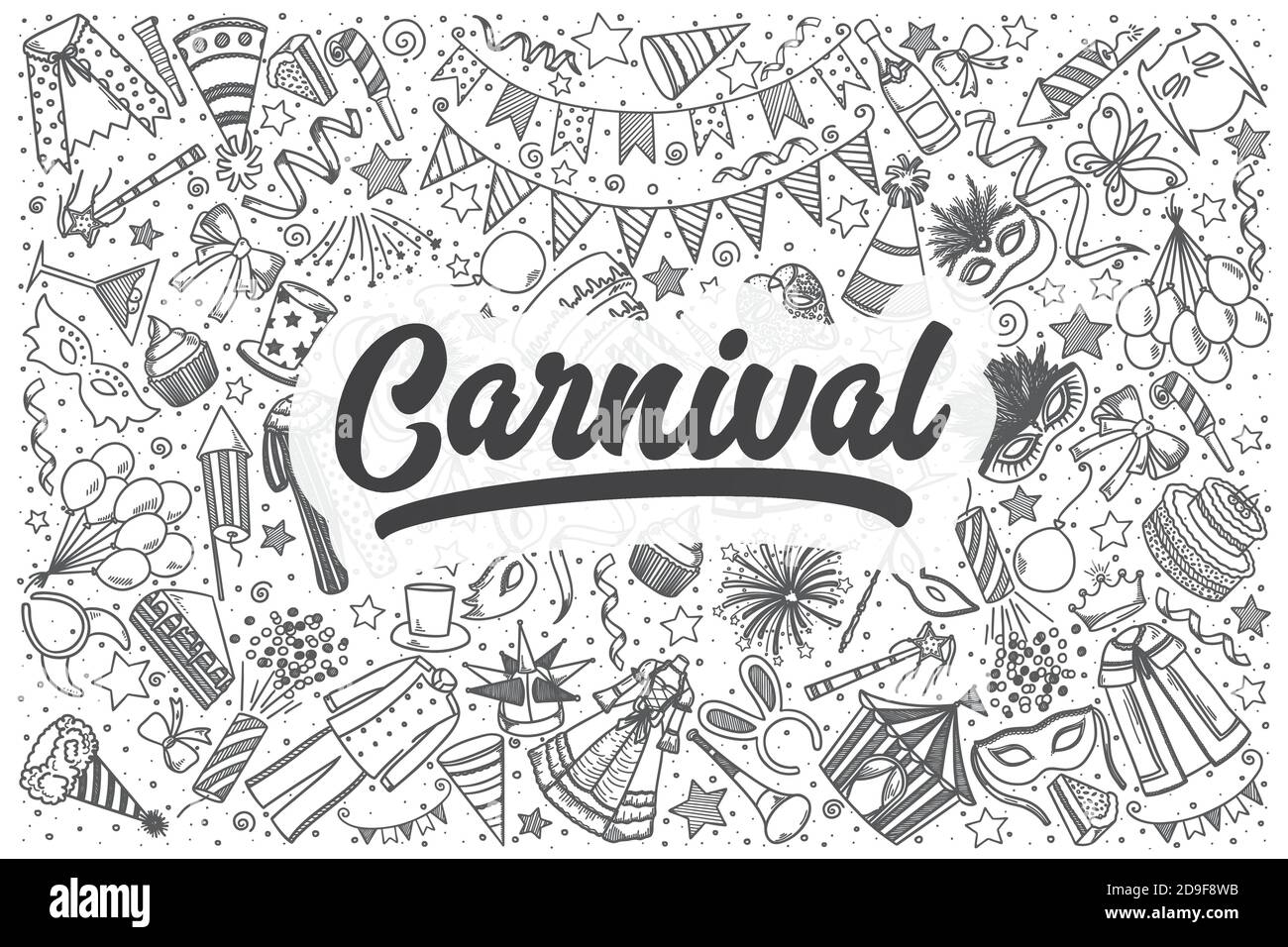 Carnival hand drawn lettering Cut Out Stock Images & Pictures - Alamy