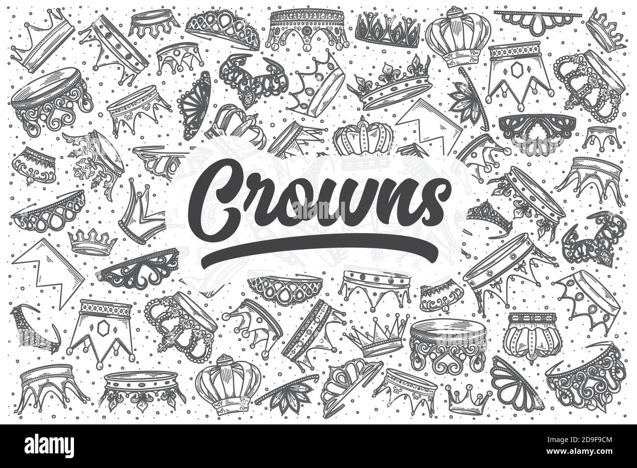 Hand drawn crowns vector doodle set Stock Vector Image & Art - Alamy