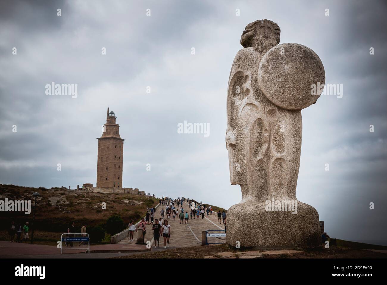 Statue of Breogan, according to the Irish tradition, Celtic king in the ...