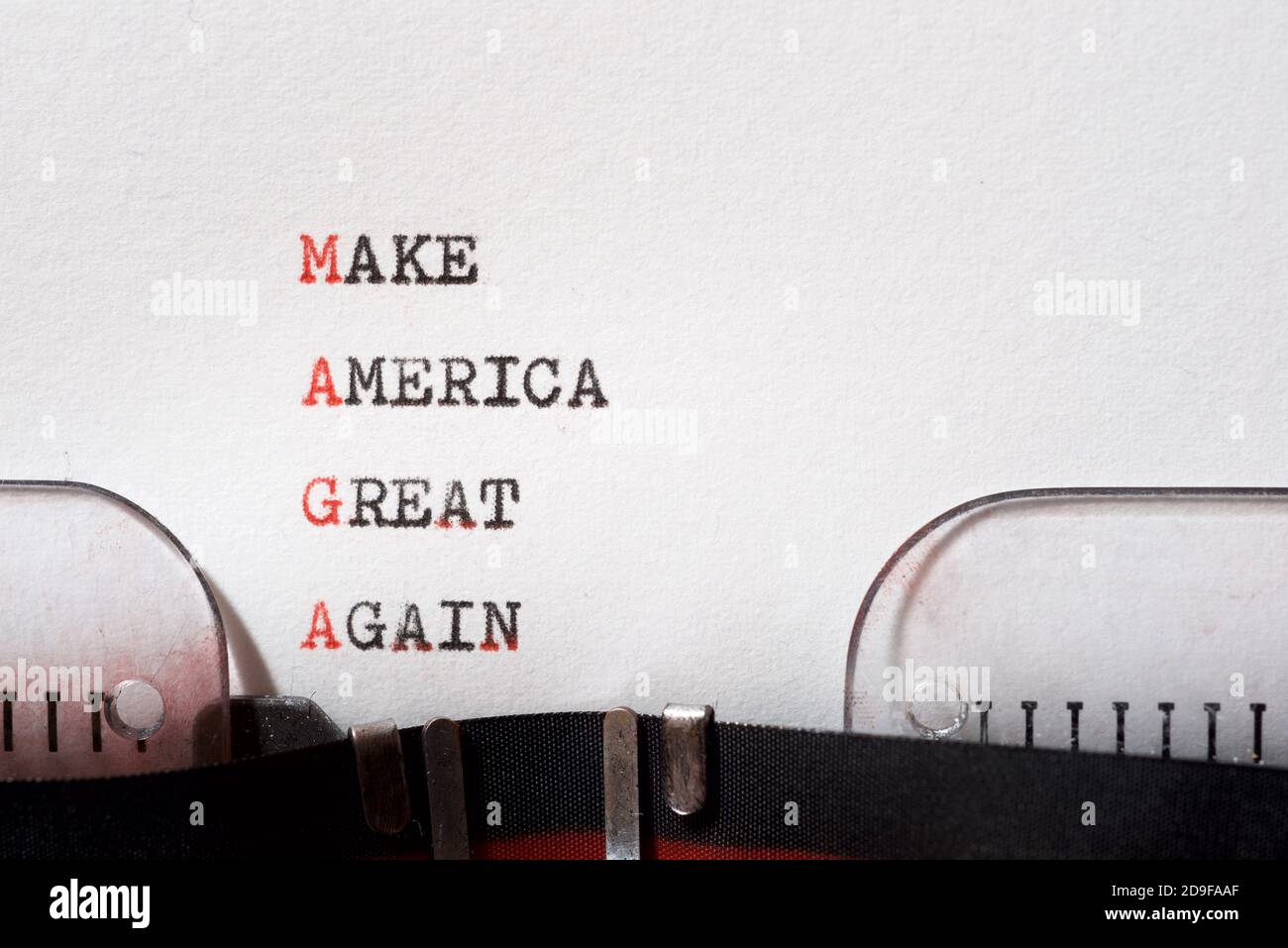 Make America great again phrase written with a typewriter Stock Photo ...