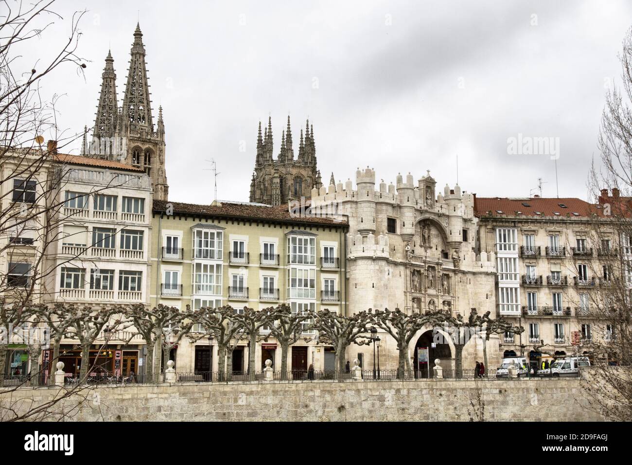 Santa Maria arch with the cathedral in the background in Burgos, Spain ...