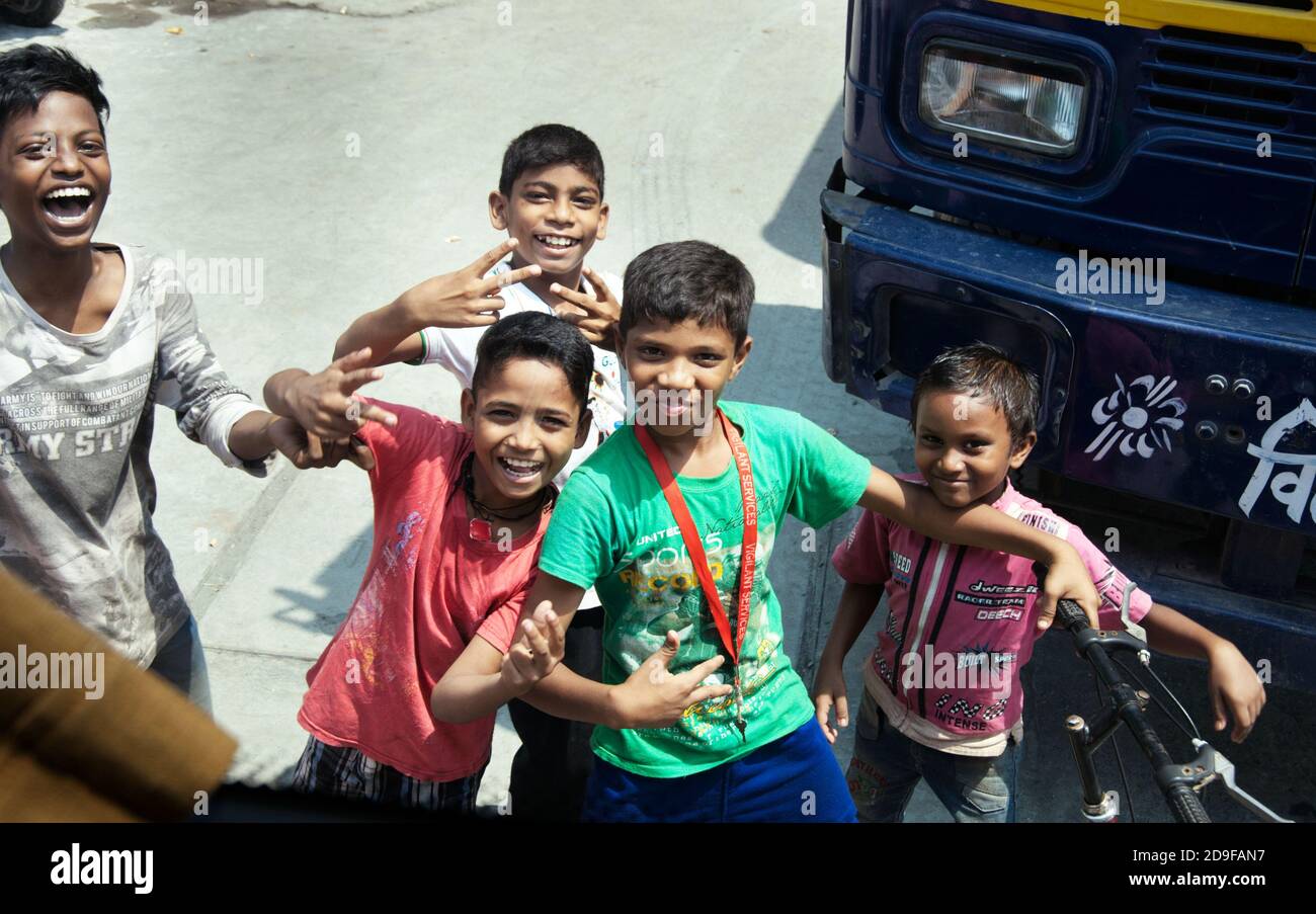 Indian children laughing hi-res stock photography and images - Alamy