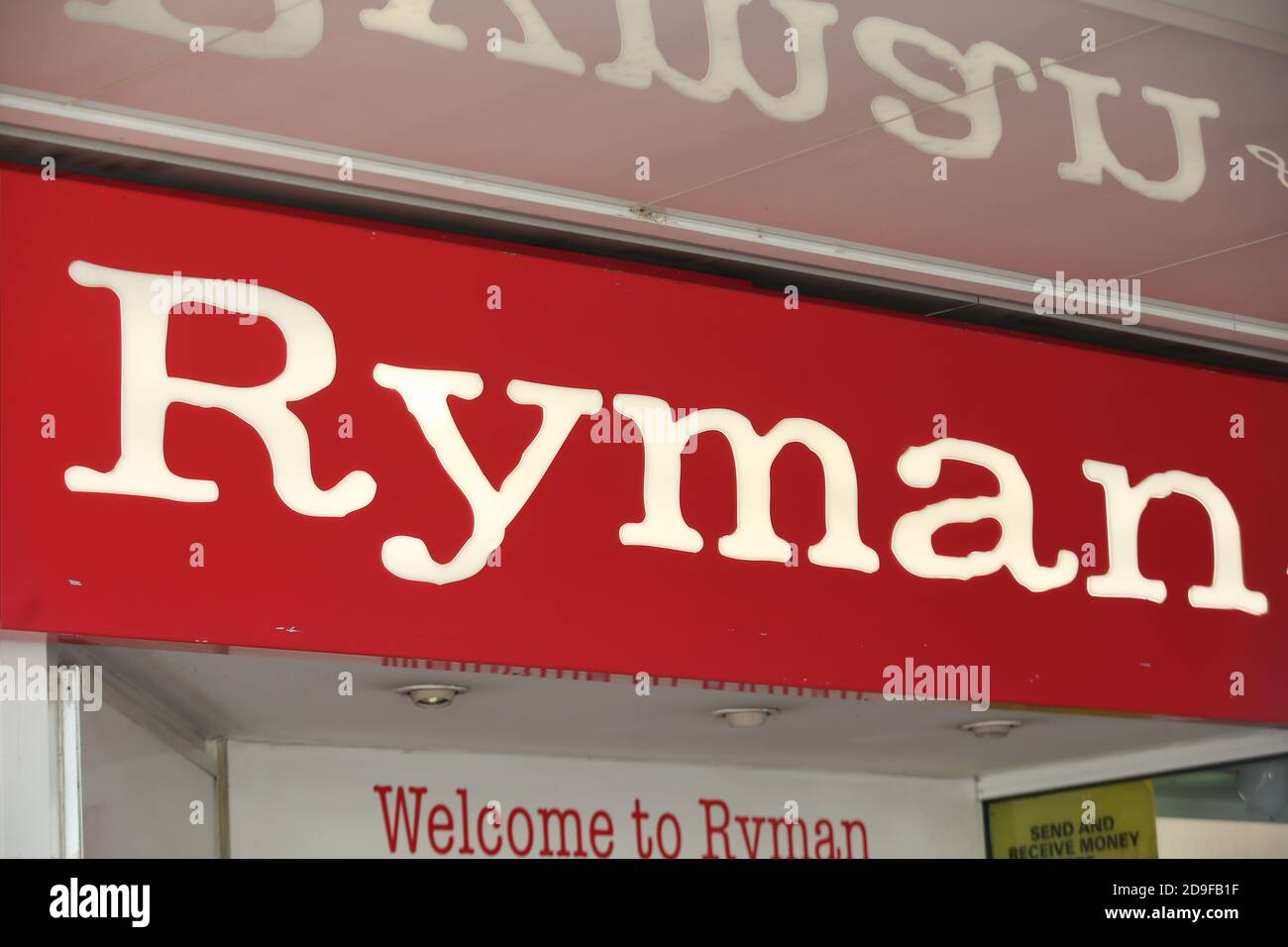Ryman sign, Kingston Upon Thames, Surrey Stock Photo - Alamy