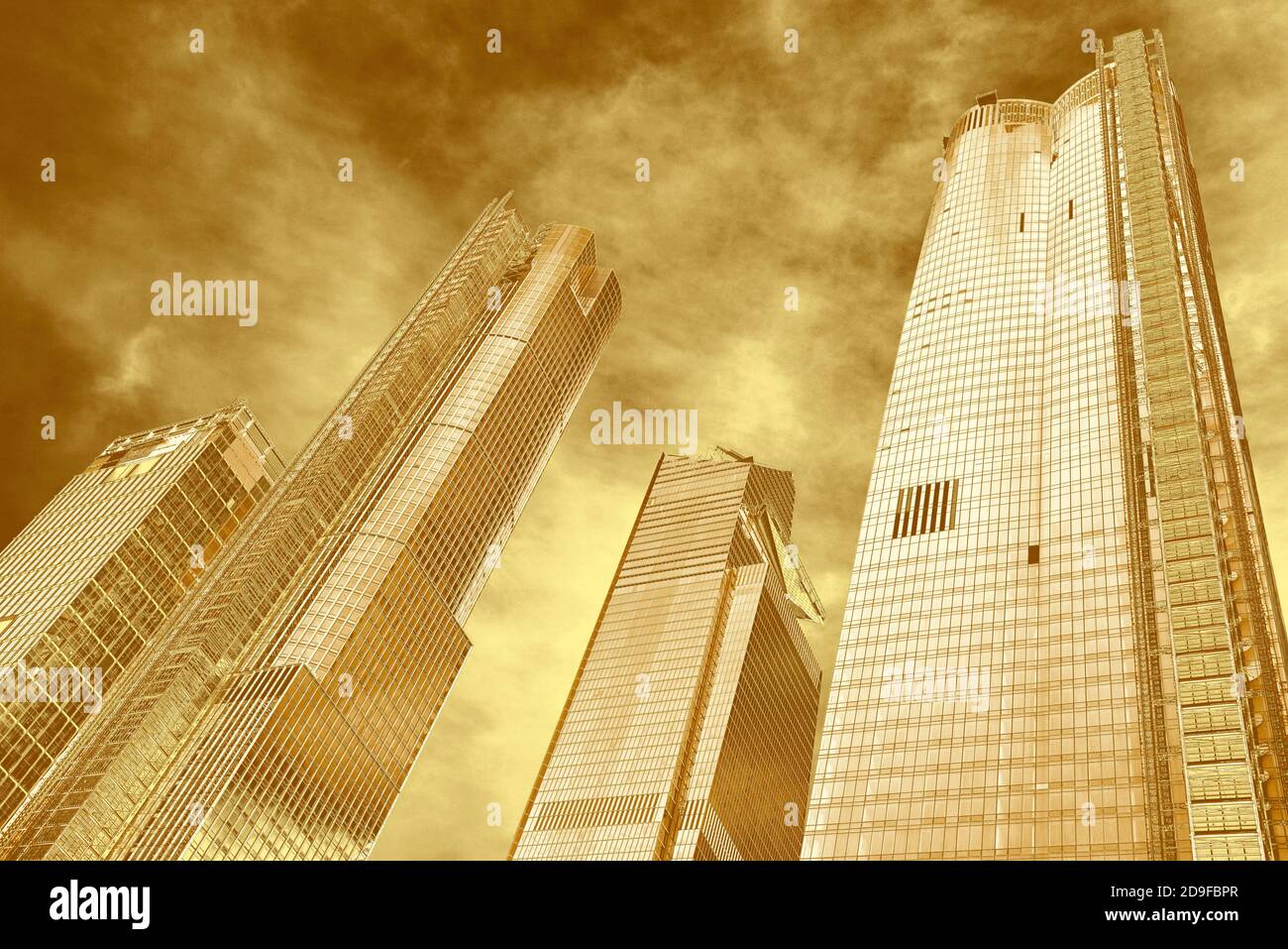 Gold color skyscrapers in NYC Stock Photo - Alamy