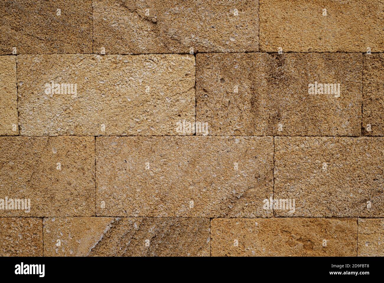 Background from natural foam concrete blocks. Texture of shell rock ...
