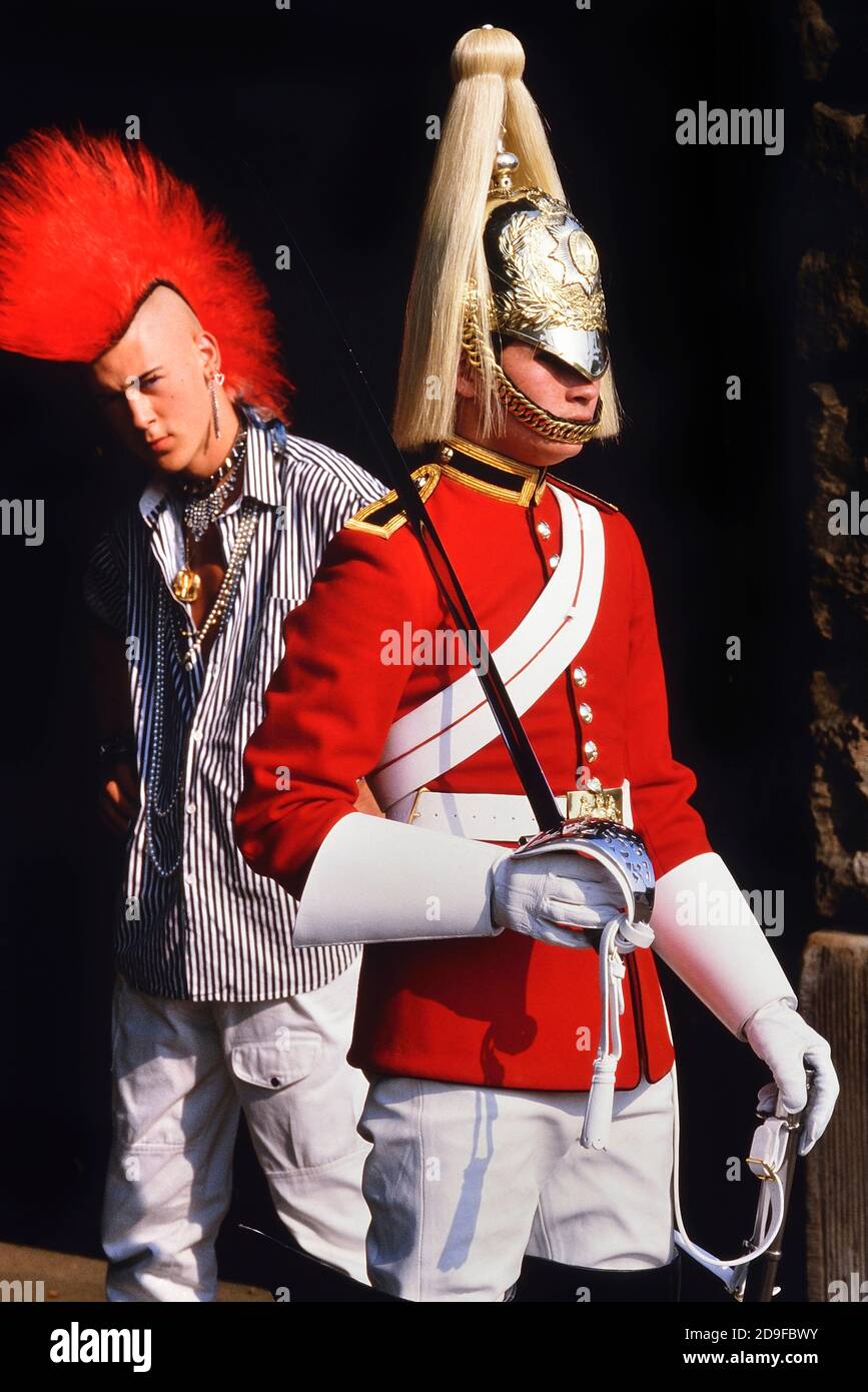 Punk rocker Matt Belgrano, 'the postcard punk' stands with a member of ...
