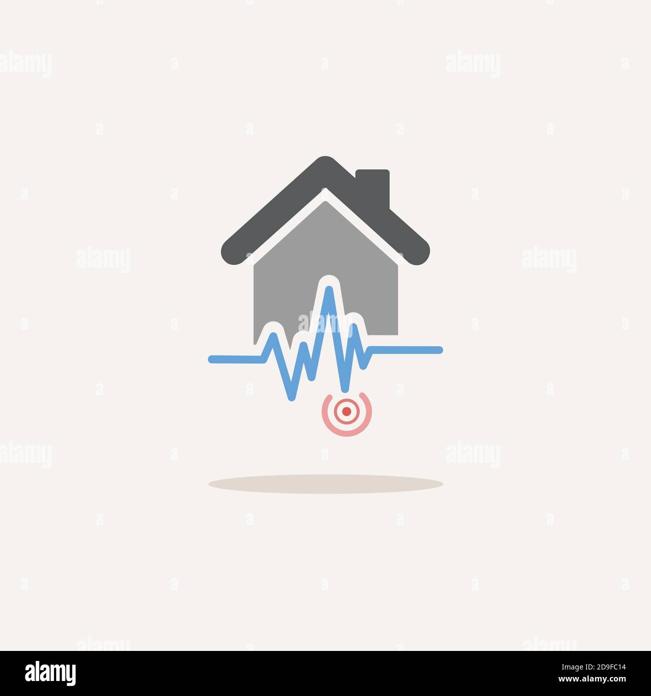 Earthquake pictogram. Color icon with shadow. Weather glyph vector ...