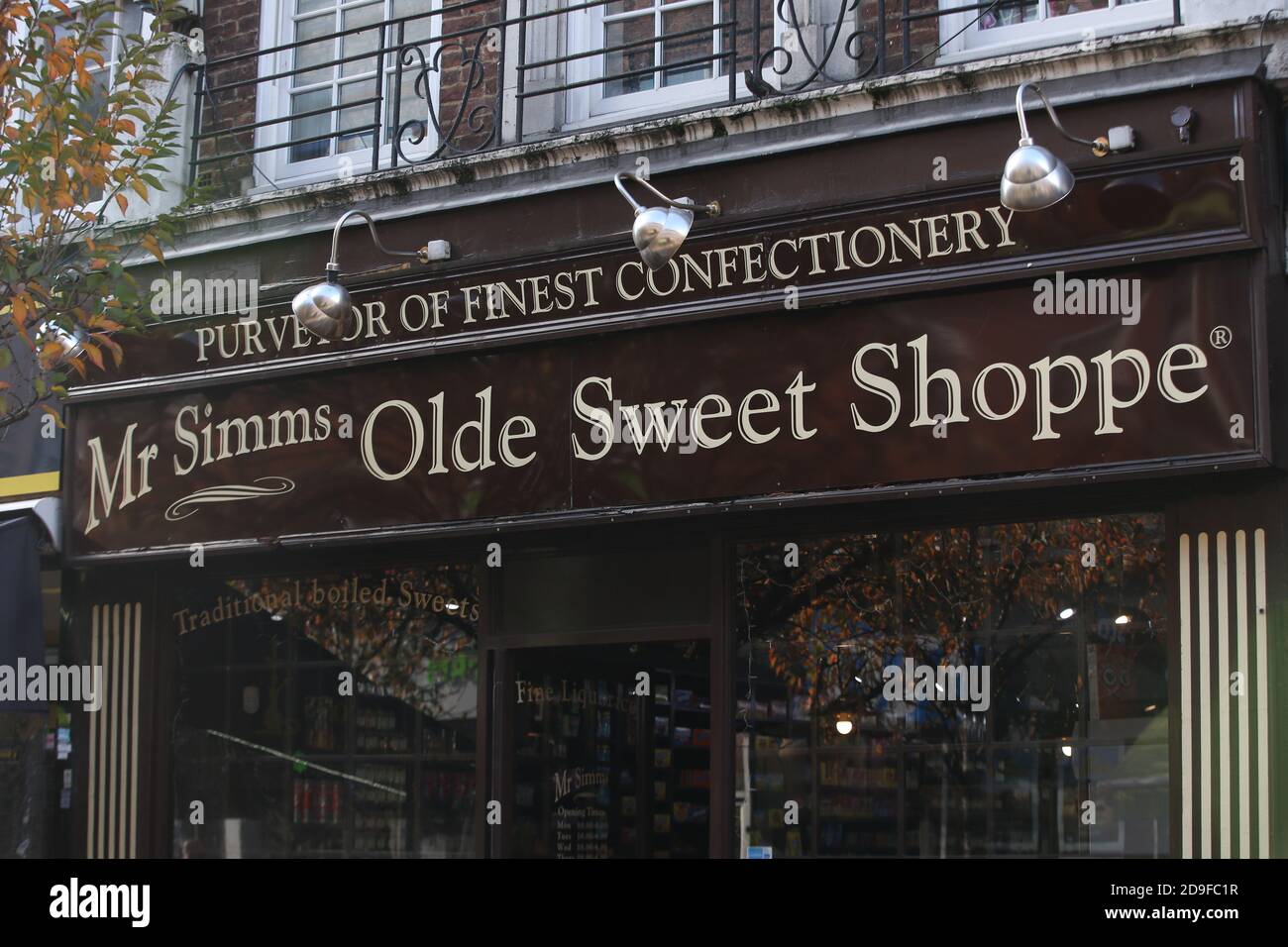 Mr Simms Olde Sweet Shoppe sign, Kingston Upon Thames, Surrey Stock ...