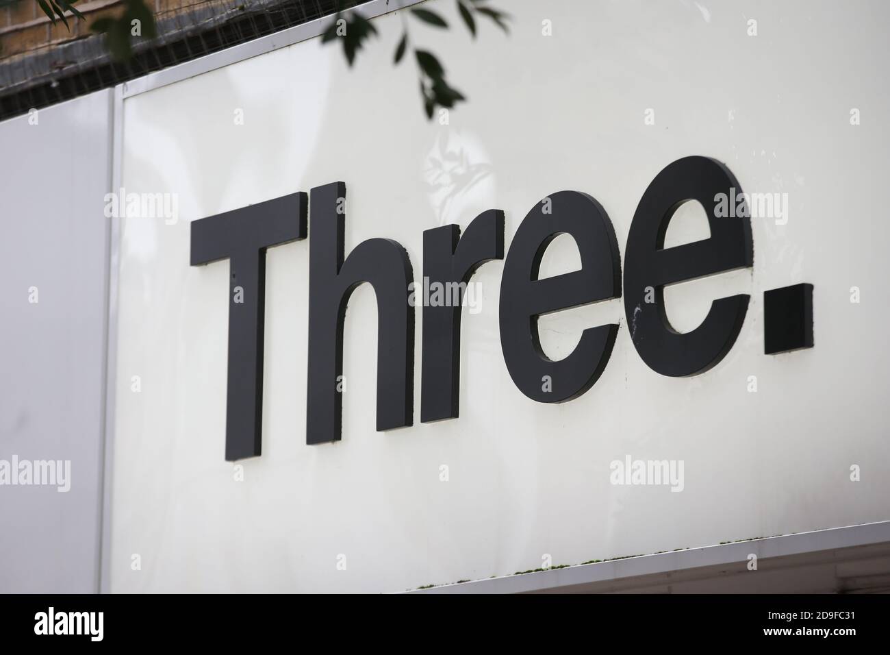 Three. sign, Kingston Upon Thames, Surrey Stock Photo - Alamy
