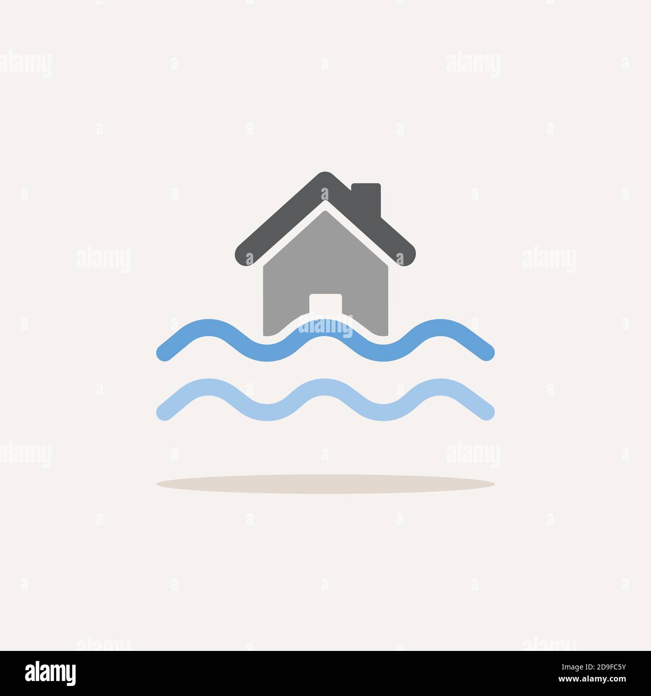 Flood. Color icon with shadow. Weather glyph vector illustration Stock ...