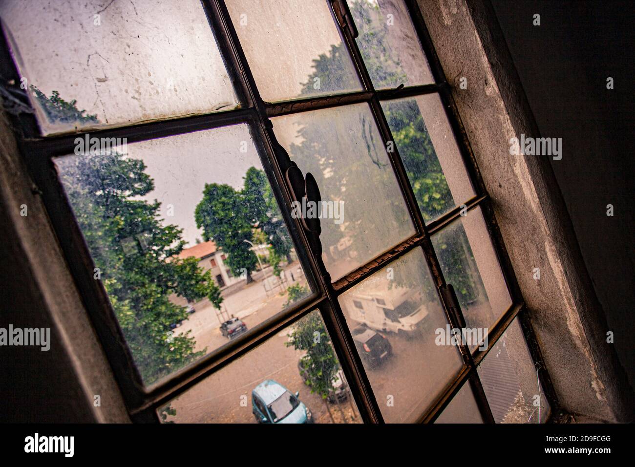 Old, rusty and dirty window detail in an abandoned building Stock Photo ...