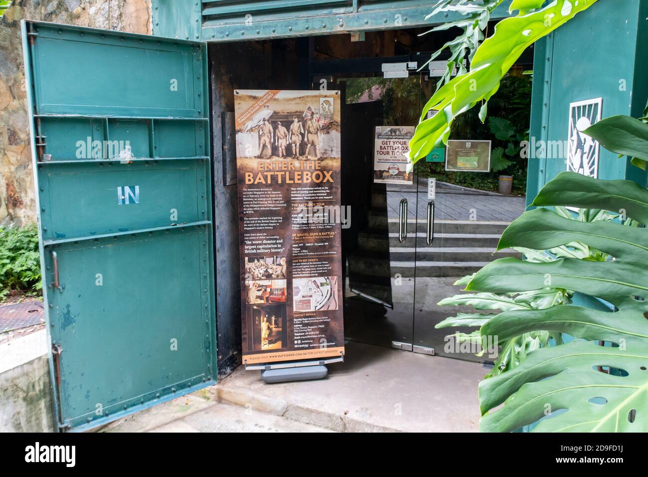 Singapore, 21/01/19. Entrance to Battle Box Museum (Fort Canning Bunker ...