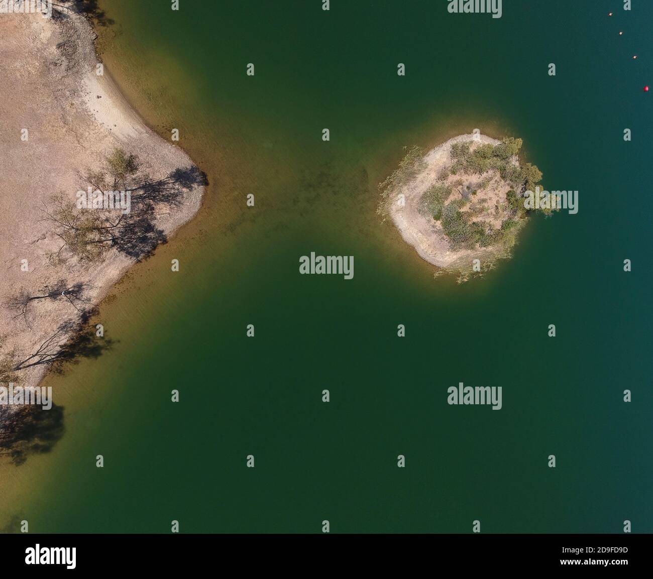 Top view from an island in a lagoon. Drone photo. Aerial view Stock ...
