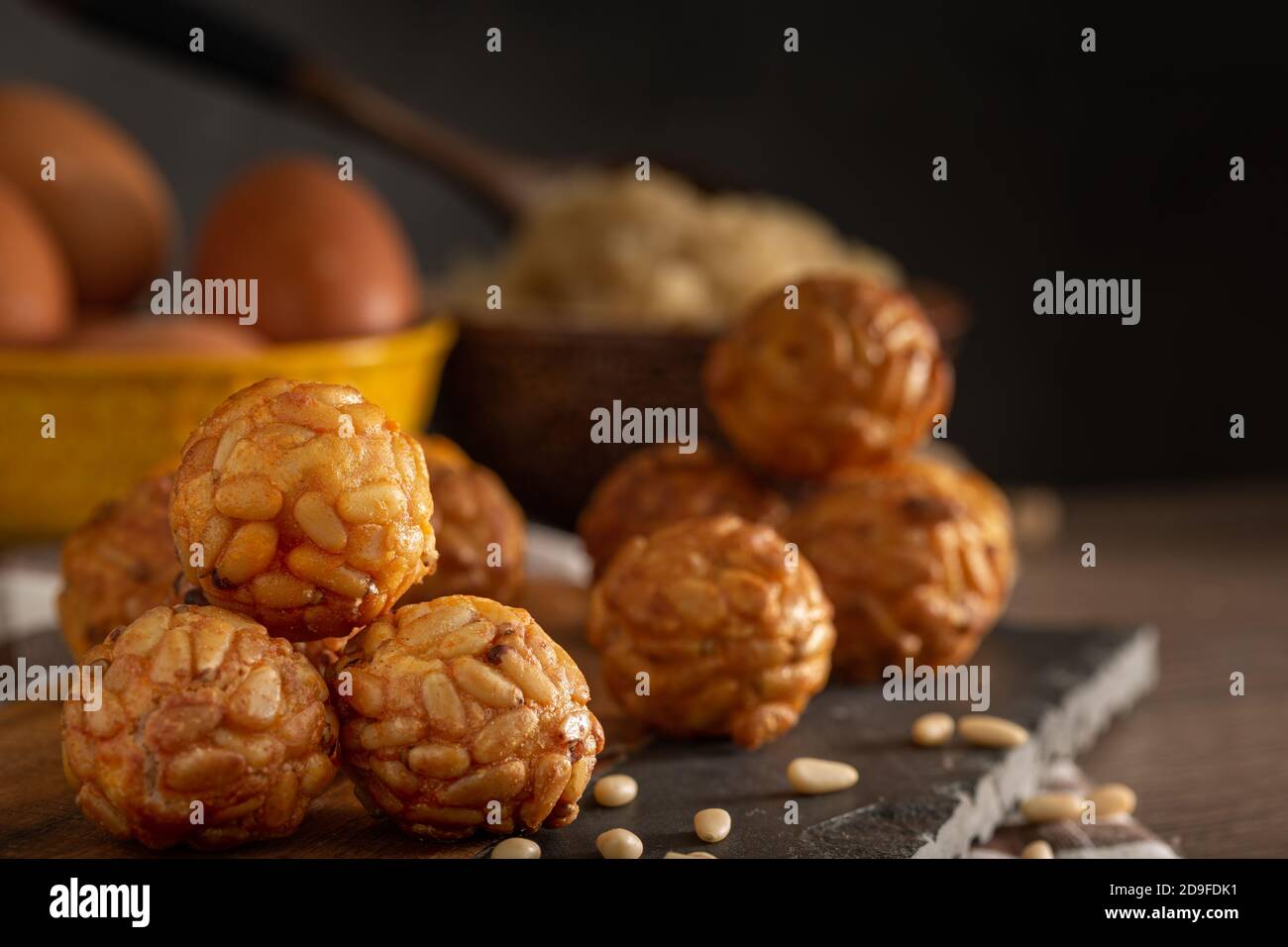 till life of typical Catalan sweets, called "Panellets" made of ...