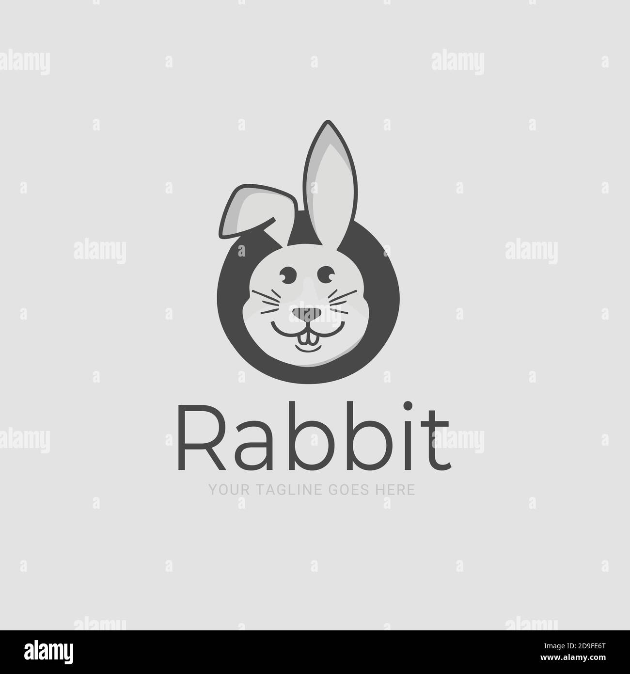 Rabbit head Logo. Cute cartoon bunny vector illustration Stock Vector ...