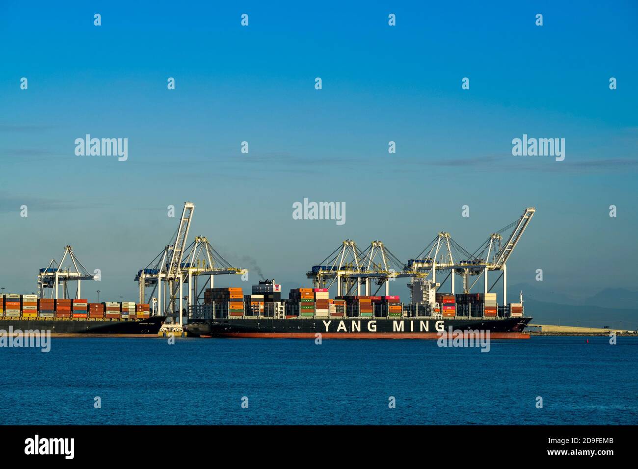 Container ships at Roberts Bank Terminal, Delta, British Columbia ...
