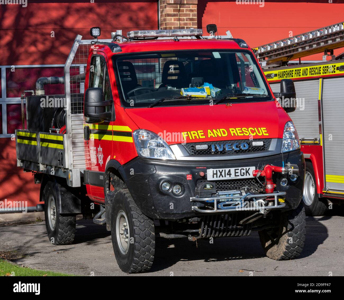 Hampshire Fire and Rescue vehicles parked outside the Lyndhurst Fire ...