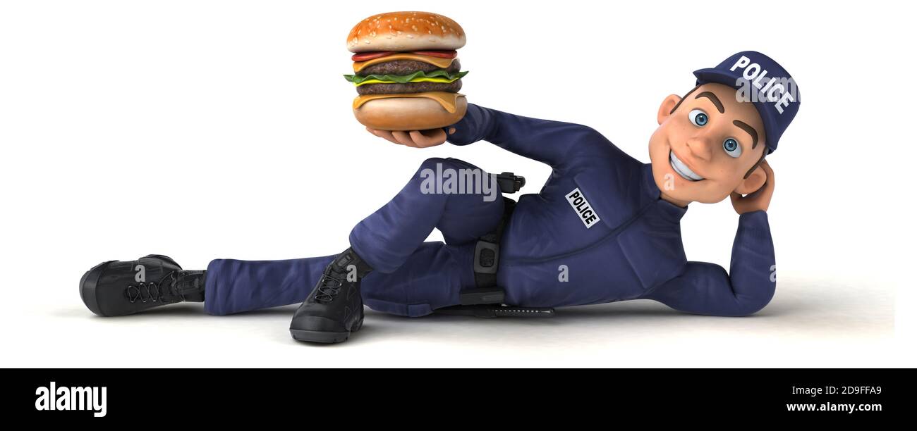 Fun 3D illustration of a cartoon Police Officer Stock Photo - Alamy