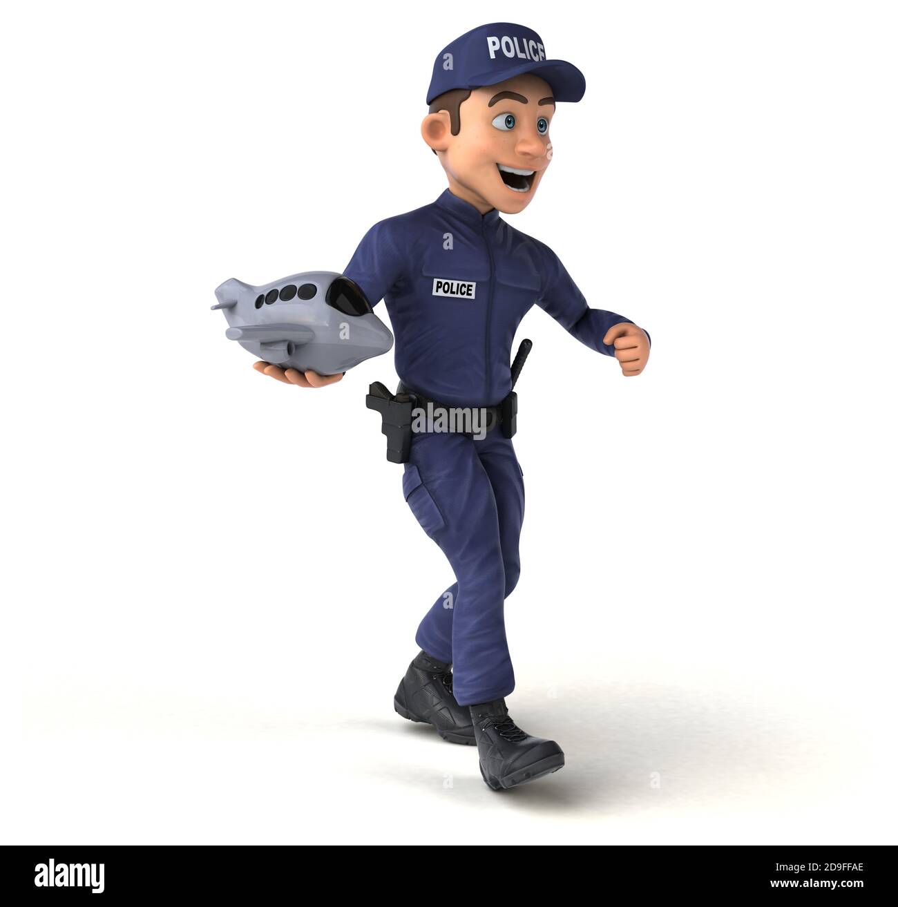 Fun 3D illustration of a cartoon Police Officer Stock Photo - Alamy
