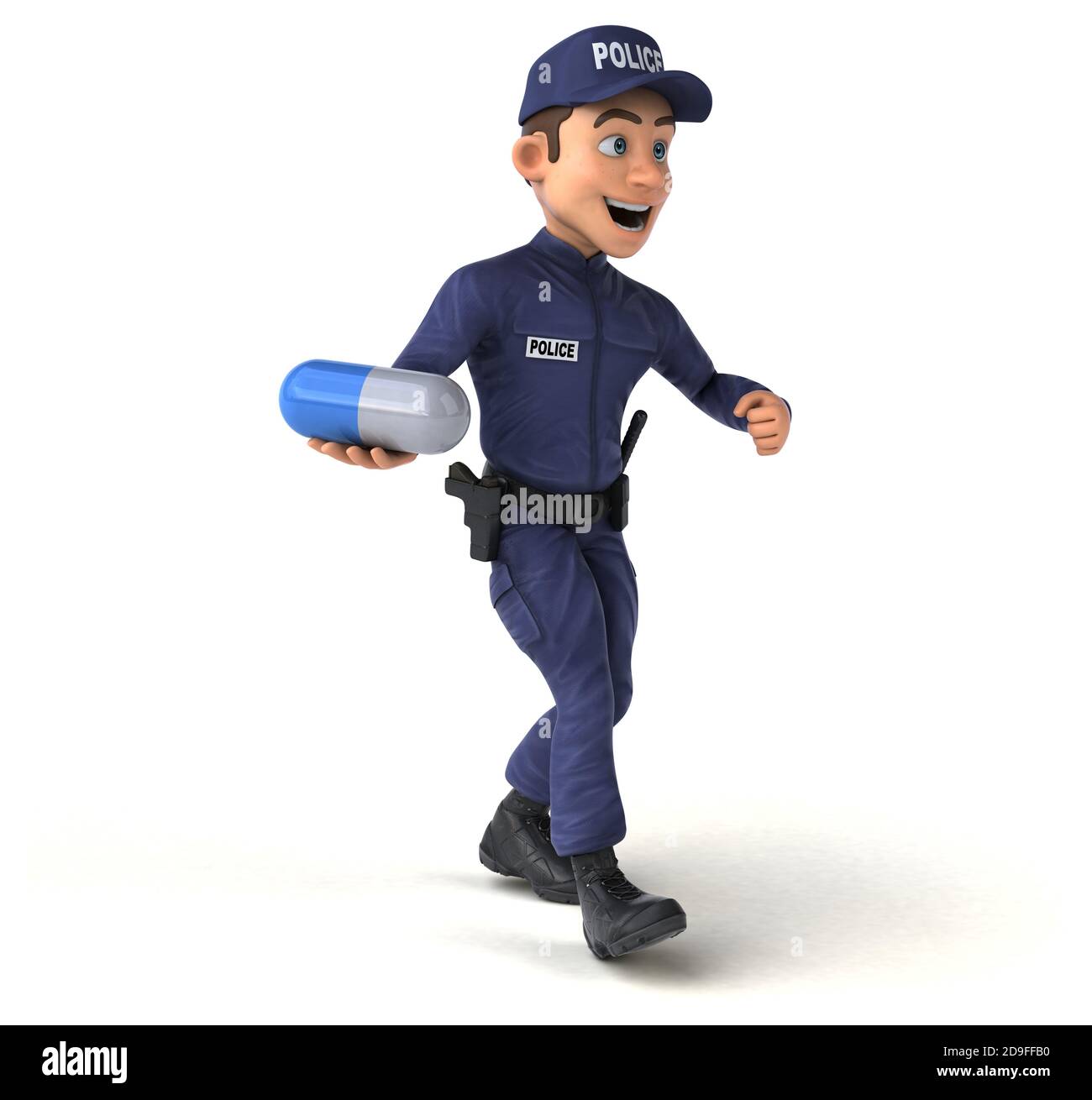 Fun 3D illustration of a cartoon Police Officer Stock Photo - Alamy