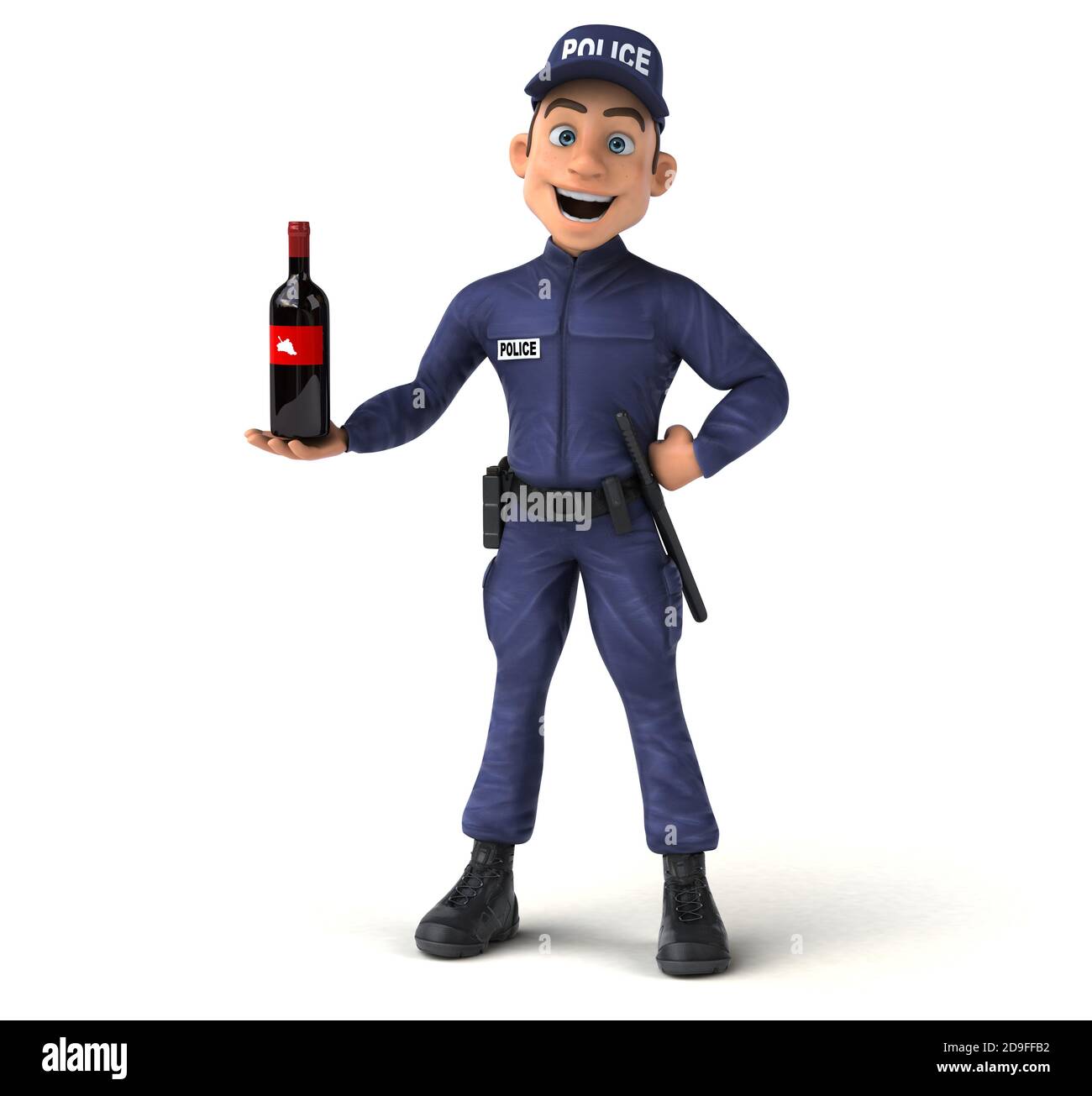 Fun 3D illustration of a cartoon Police Officer Stock Photo - Alamy