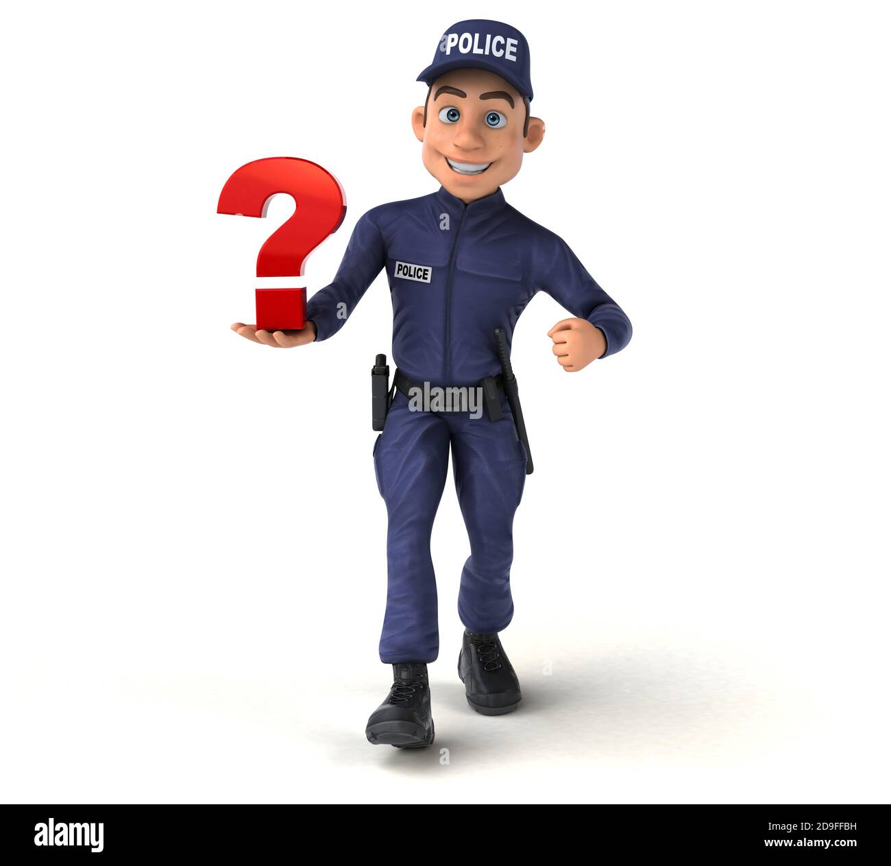 Fun 3D illustration of a cartoon Police Officer Stock Photo - Alamy