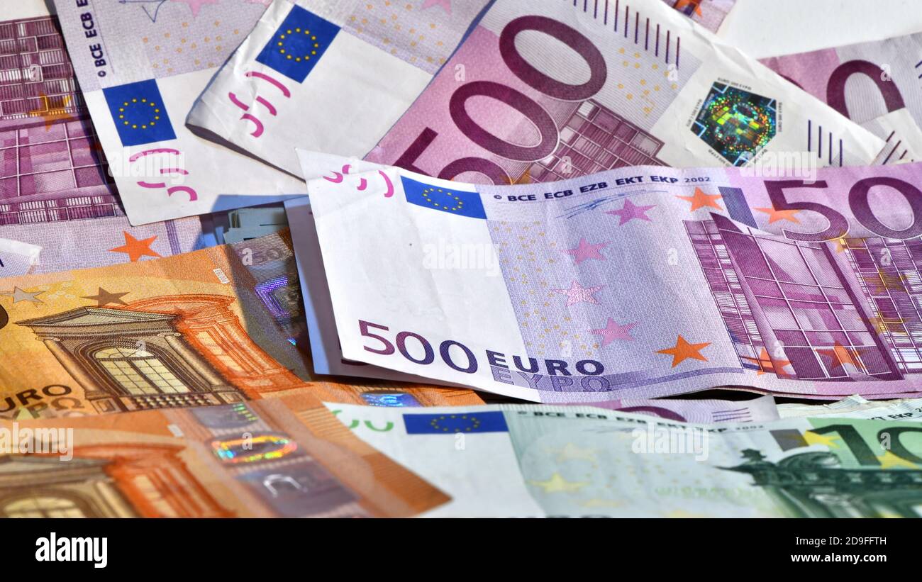 Many euro banknote as background Stock Photo - Alamy