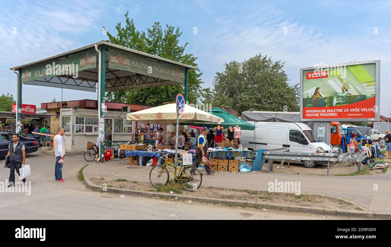 Novi Sad, Serbia - June 2, 2018: Entrance to Famous Najlon Pijaca Big ...
