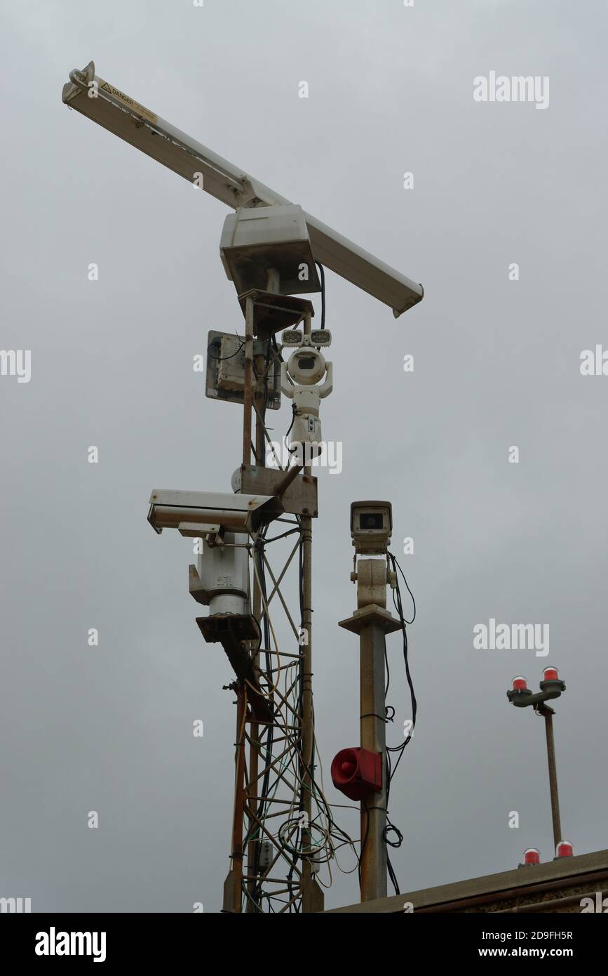 A collection of security cameras and surveillance technology Stock ...