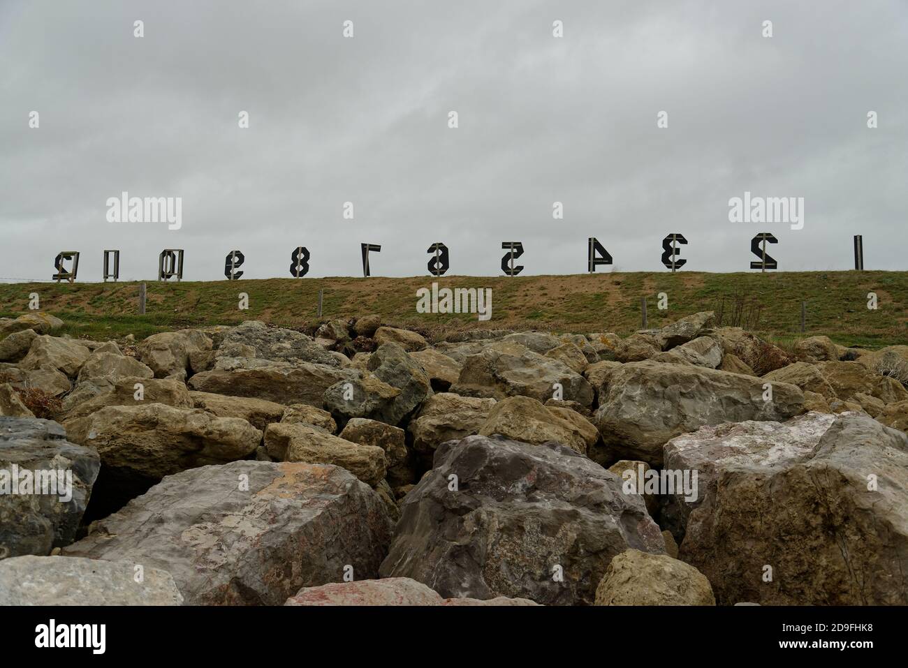 Numbers at a rifle range. Target numbers to identify which target ...