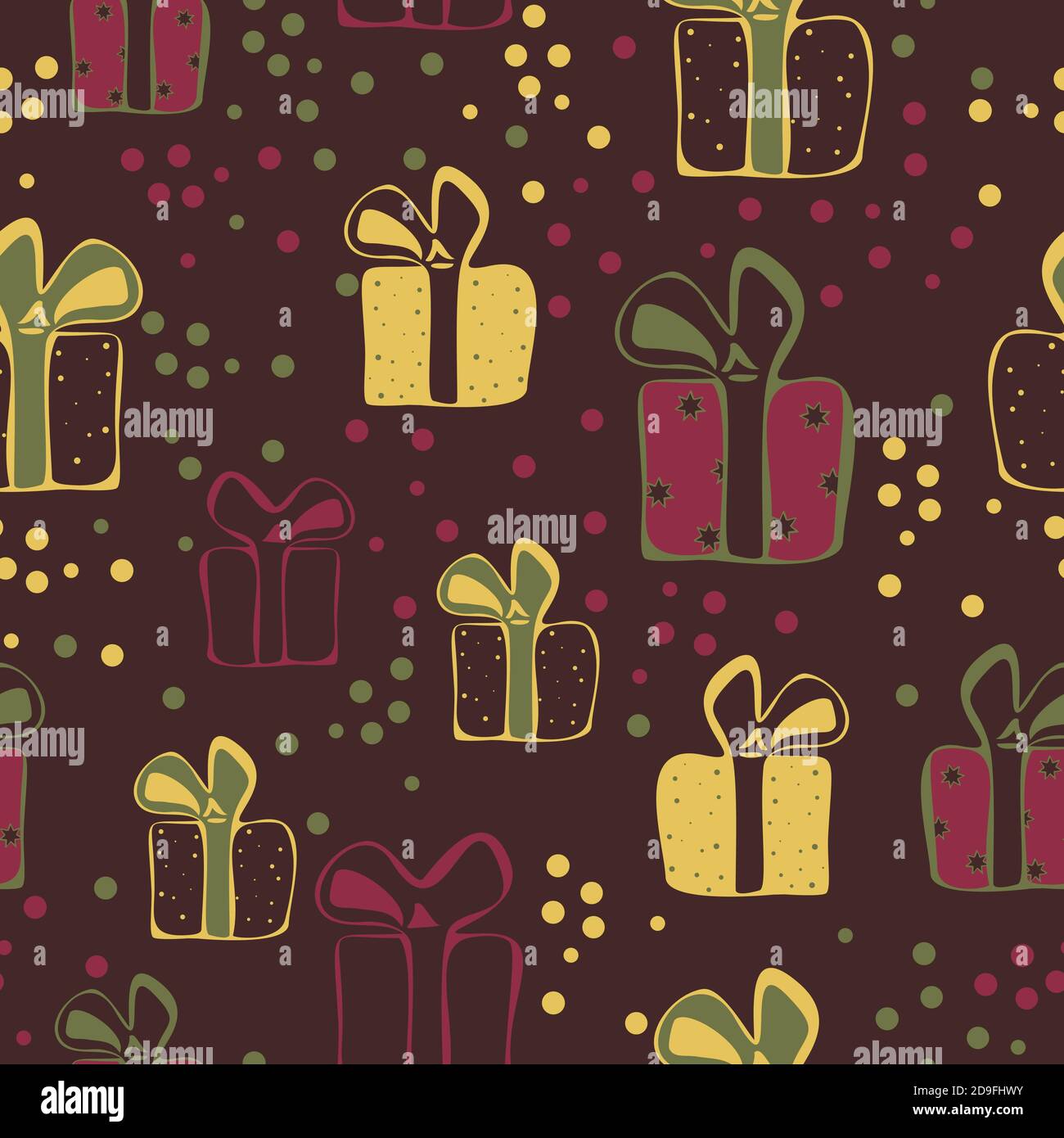Vector seamless pattern with colorful gift boxes. Pattern for fabric ...