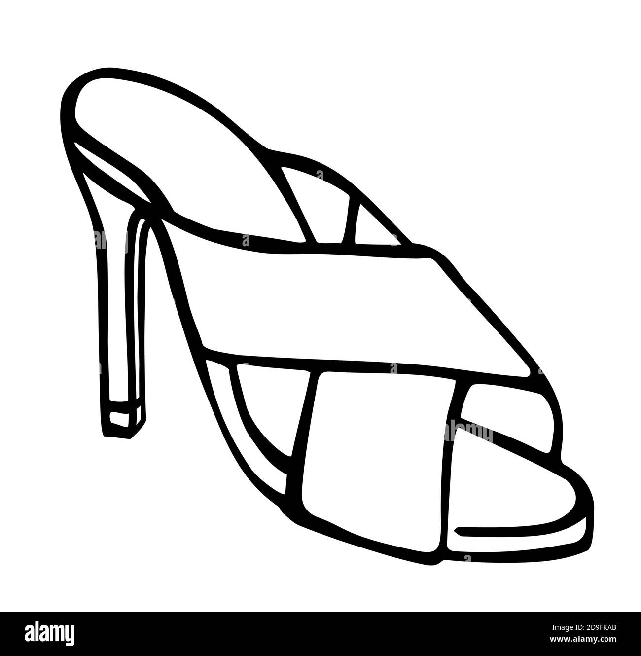 Doodle summer pumps hand drawn in line art style Stock Vector Image ...