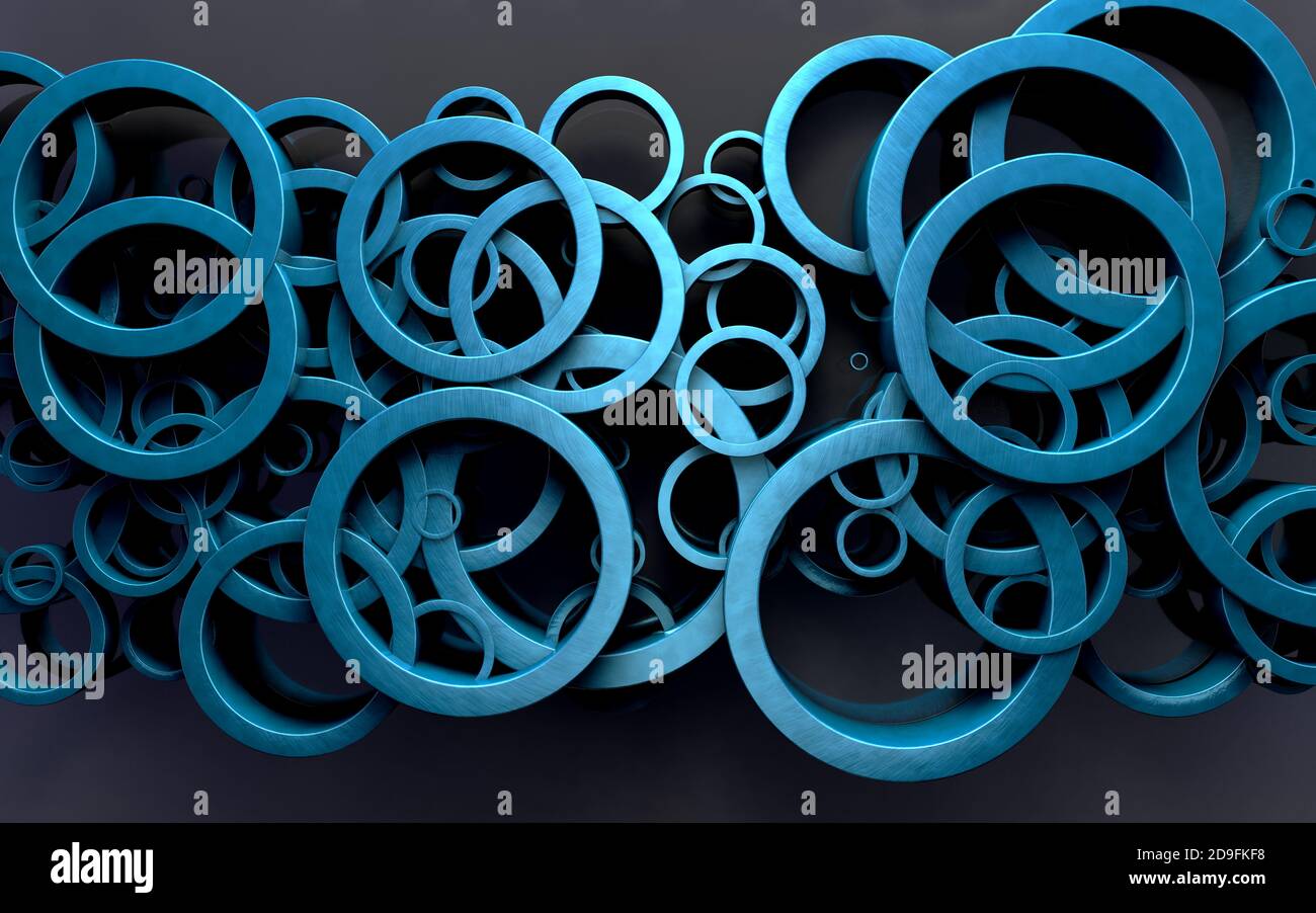 Blue and black circles and geometric shapes background Stock Photo - Alamy