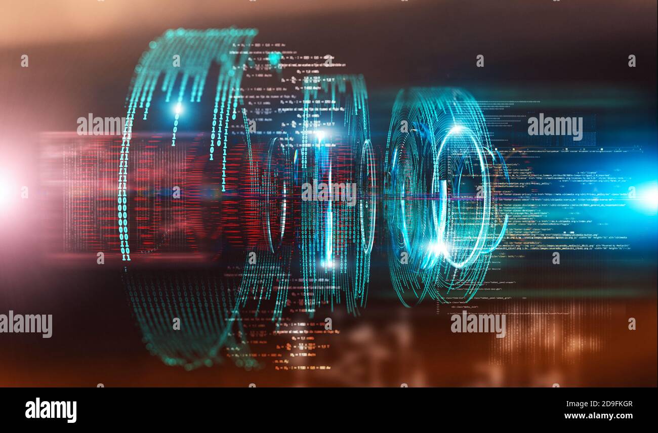 Futuristic and modern design of prototype.Code and numbers for ...