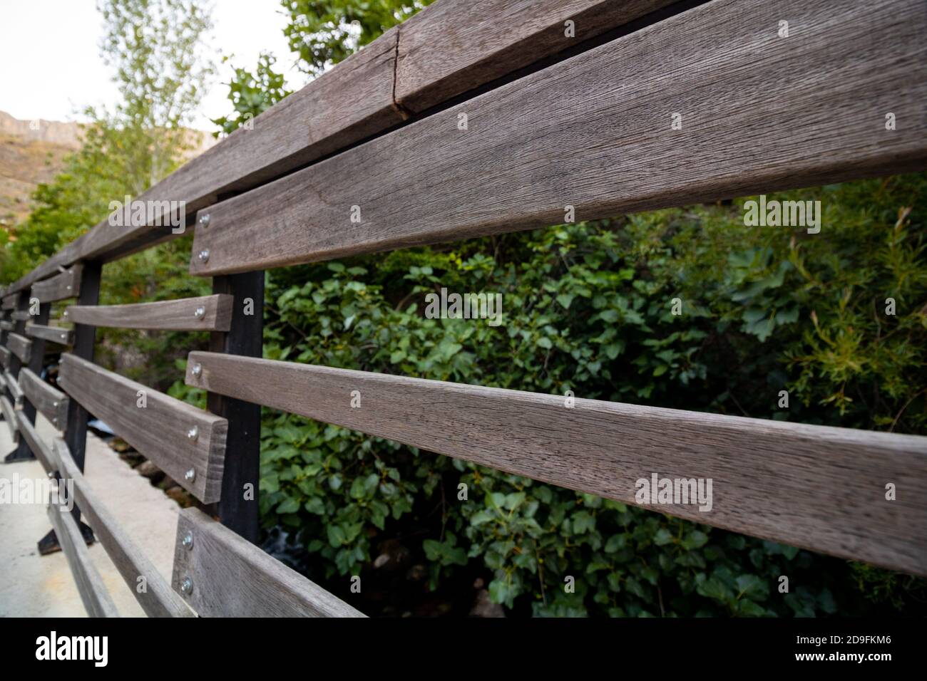 Wooden railings of the street Stock Photo - Alamy