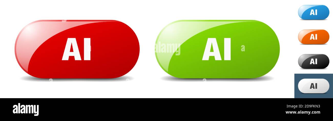 ai button. sign. key. push button set Stock Vector Image & Art - Alamy